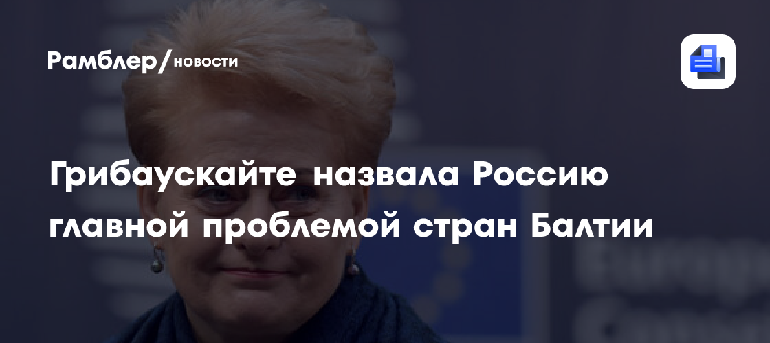Президент Литвы назвала Россию главной проблемой стран Балтии Рамблер