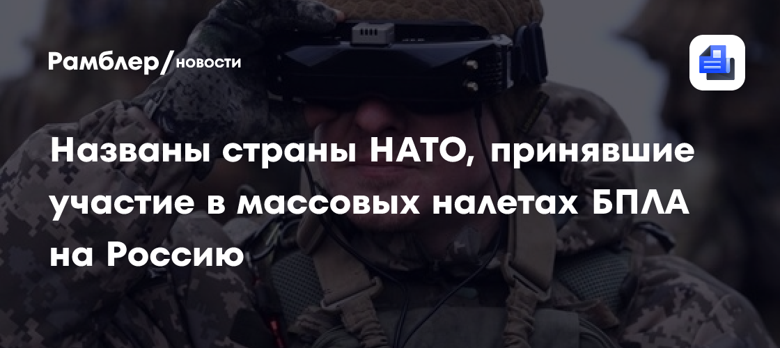 Названы страны НАТО принявшие участие в массовых налетах БПЛА на