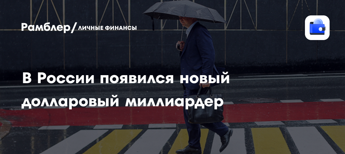 В России появился новый долларовый миллиардер Рамблерличные финансы