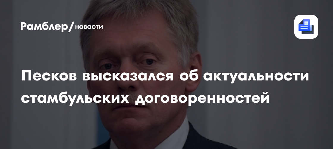 Песков высказался об актуальности стамбульских договоренностей