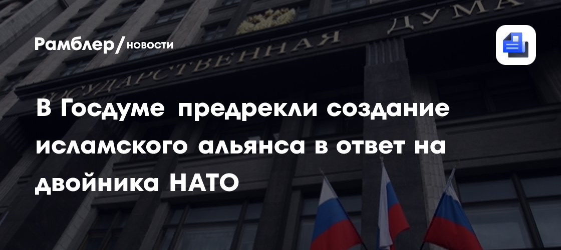 В Госдуме предрекли создание исламского альянса в ответ на двойника