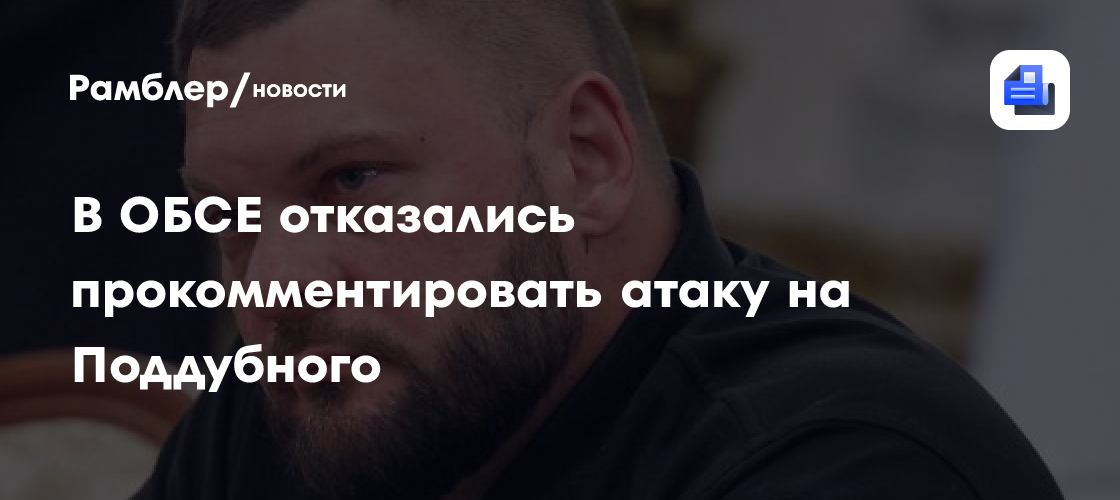 В ОБСЕ отказались прокомментировать атаку на Поддубного Рамблерновости