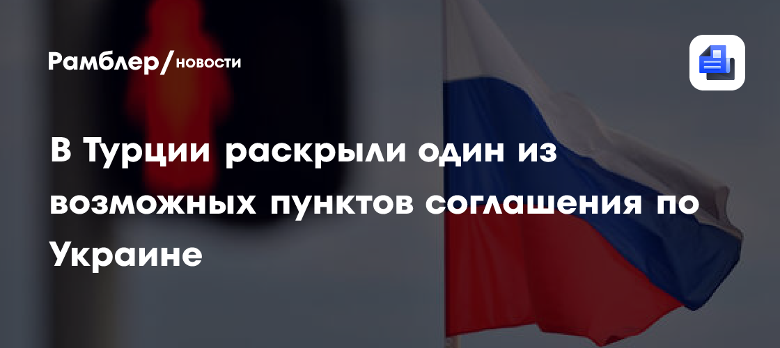 В Турции раскрыли один из возможных пунктов соглашения по Украине