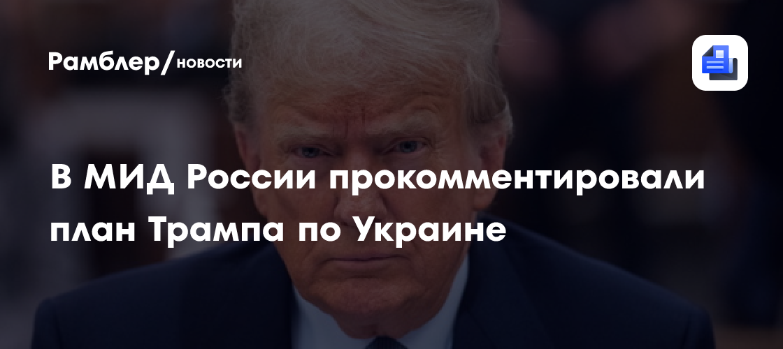 В МИД России прокомментировали план Трампа по Украине Рамблерновости