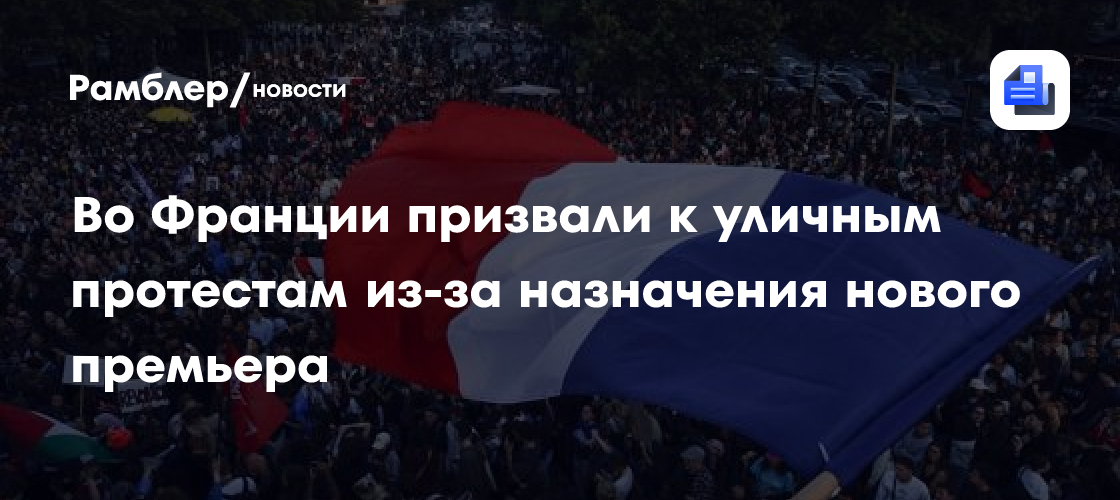 Во Франции призвали к уличным протестам из за назначения нового