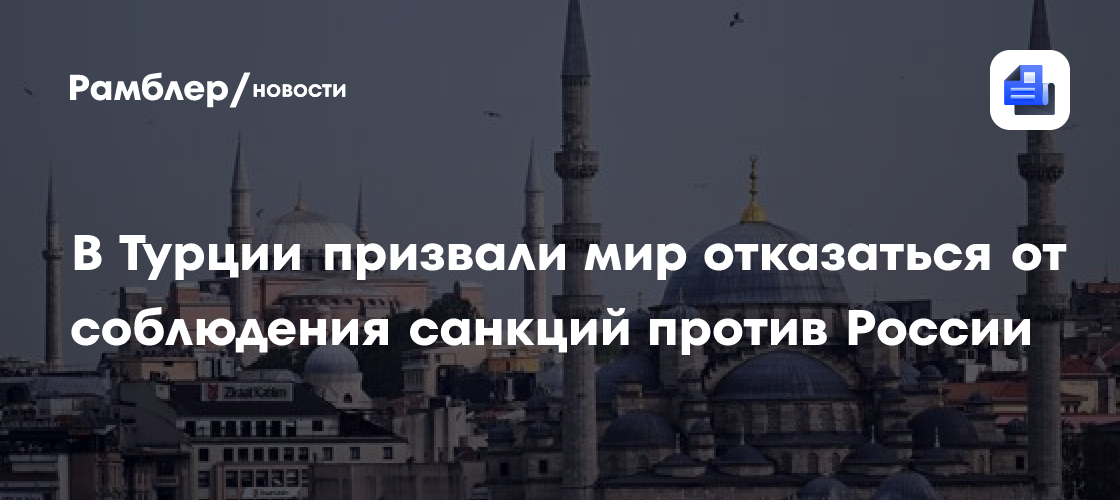Турецкий политик Перинчек мир должен отказаться от санкций против РФ