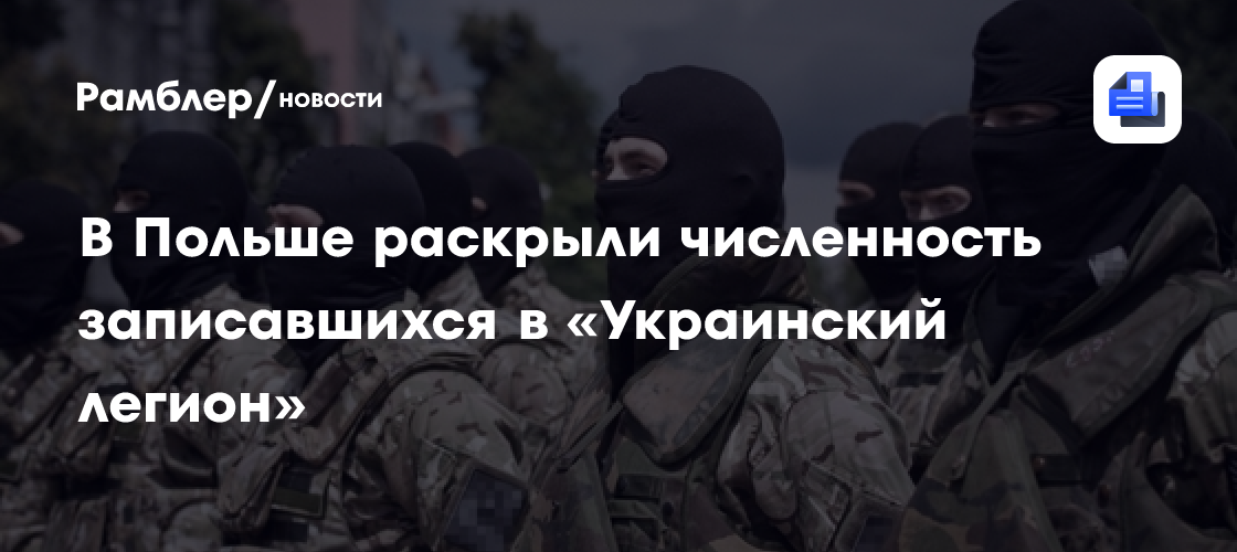 В Польше раскрыли численность записавшихся в Украинский легион Рамблерновости