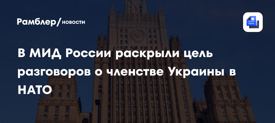 В МИД раскрыли цель разговоров о членстве Украины в НАТО Рамблерновости