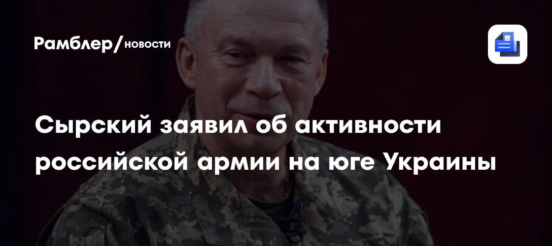 Главком ВСУ заявил об активности российской армии на юге Украины
