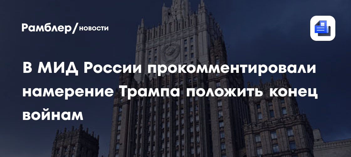 В МИД России прокомментировали намерение Трампа положить конец войнам
