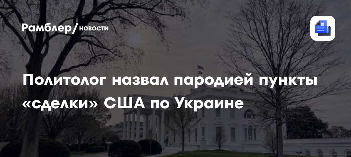 Политолог Светов назвал пародией пункты сделки США по Украине