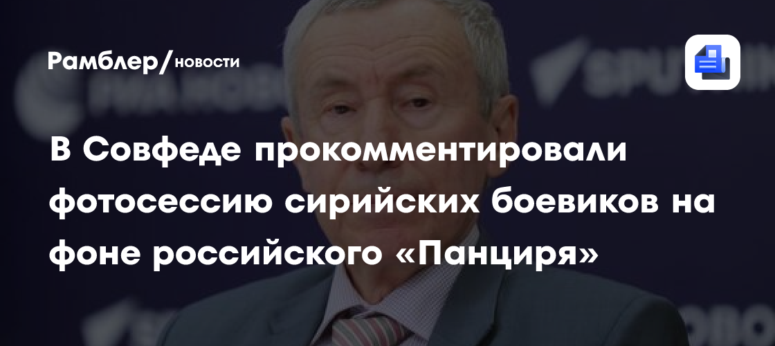 В Совфеде прокомментировали фотосессию сирийских боевиков на фоне
