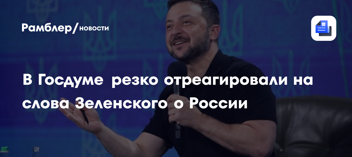 В Госдуме резко отреагировали на слова Зеленского о России Рамблер