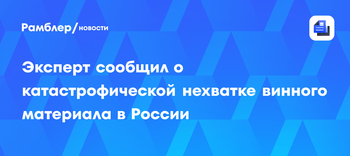 Эксперт сообщил о катастрофической нехватке винного материала в России