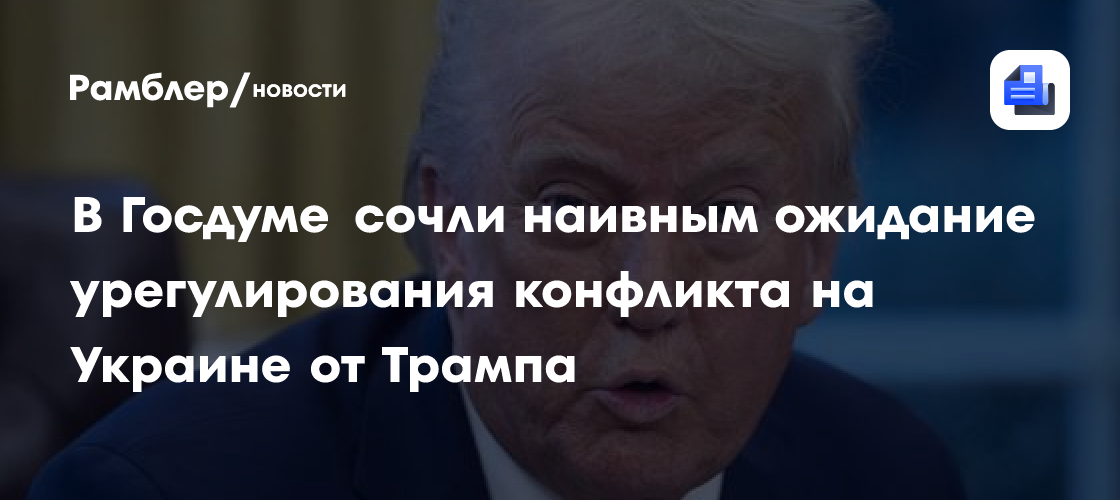 В Госдуме сочли наивным ожидание урегулирования конфликта на Украине от