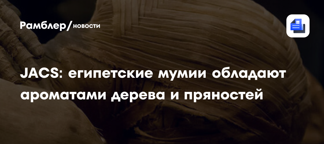 JACS: египетские мумии обладают ароматами дерева и пряностей - Рамблер/новости