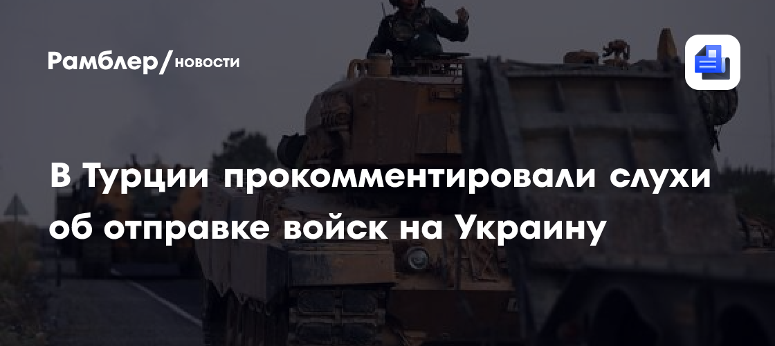 В Турции прокомментировали слухи об отправке войск на Украину Рамблер