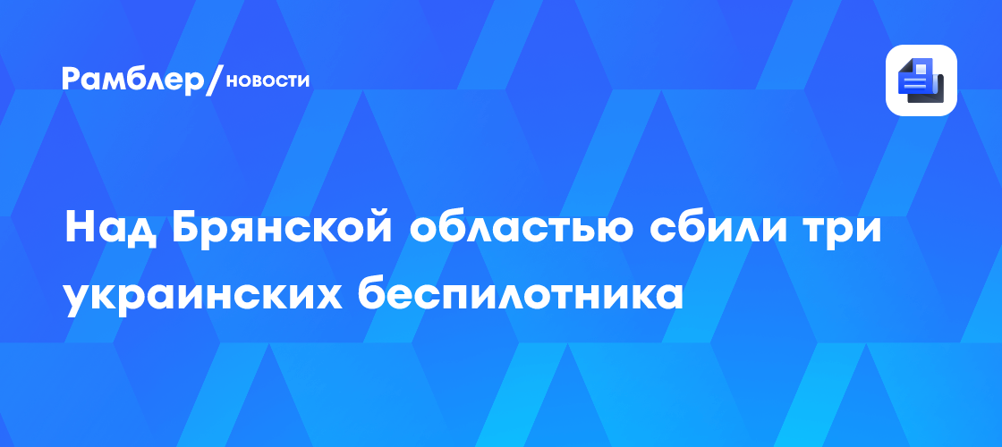 ПВО сбили беспилотник самолетного типа над Брянской областью ...