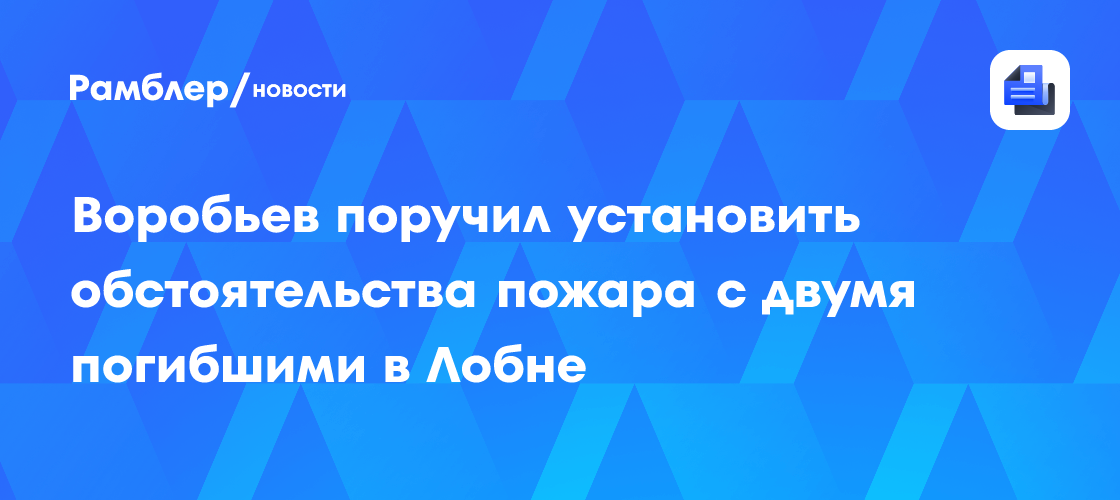 Воробьев поручил установить обстоятельства пожара с двумя погибшими в ...
