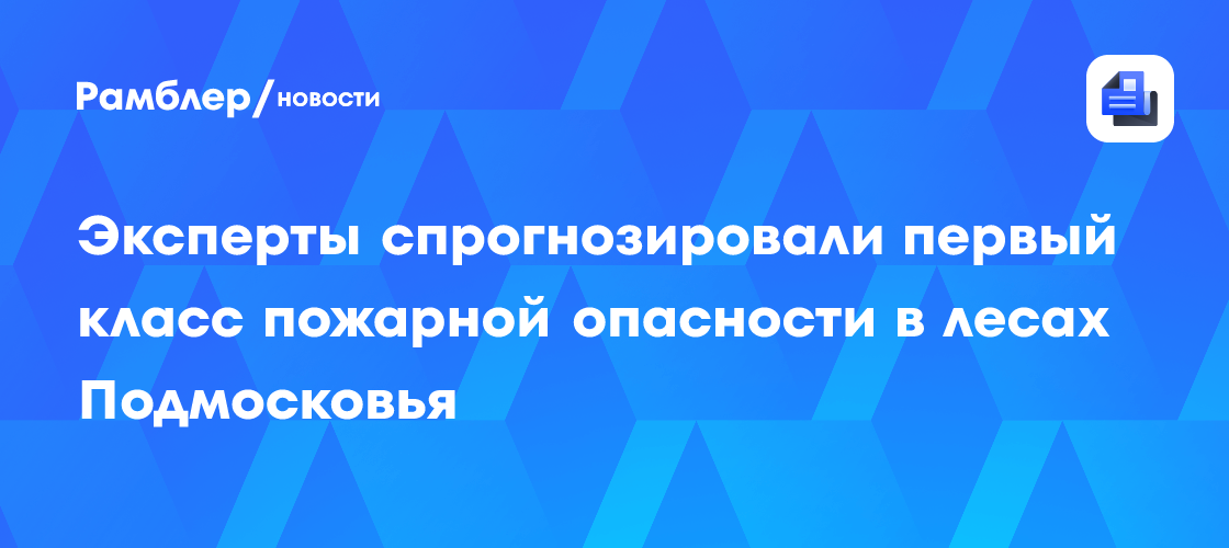 Эксперты спрогнозировали первый класс пожарной опасности в лесах ...