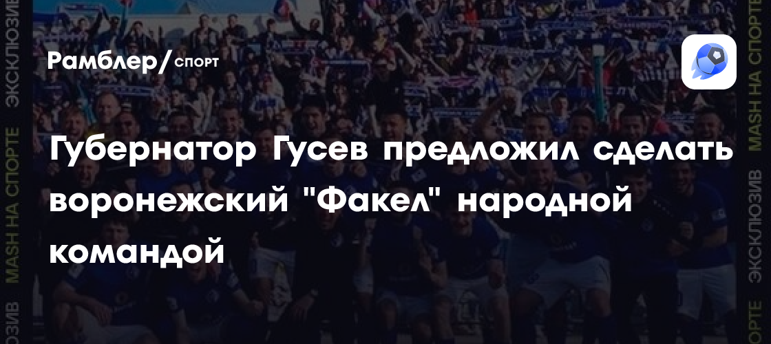 Губернатор Гусев предложил сделать воронежский "Факел" народной ...