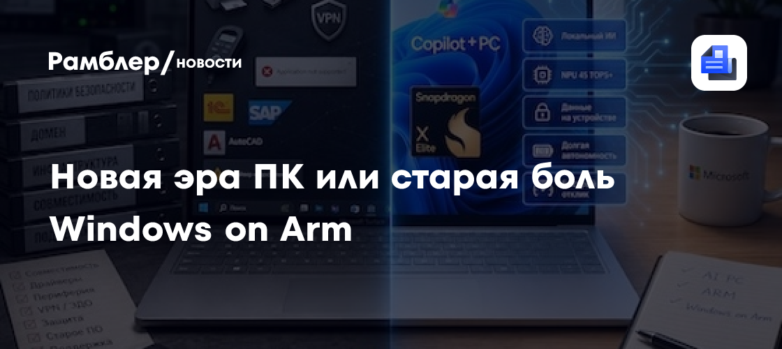 Новая эра ПК или старая боль Windows on Arm - Рамблер/новости