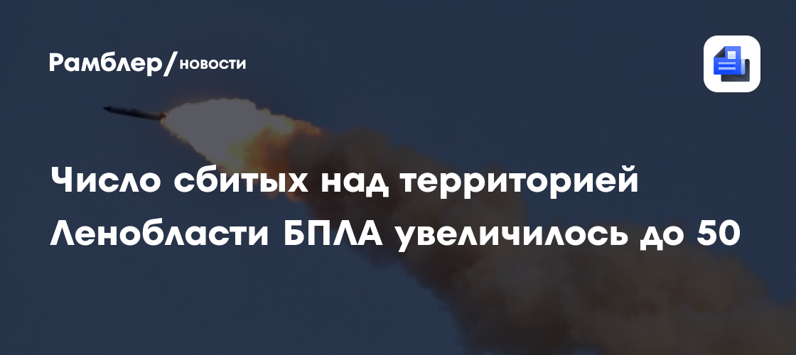 Число сбитых над территорией Ленобласти БПЛА увеличилось до 50 ...