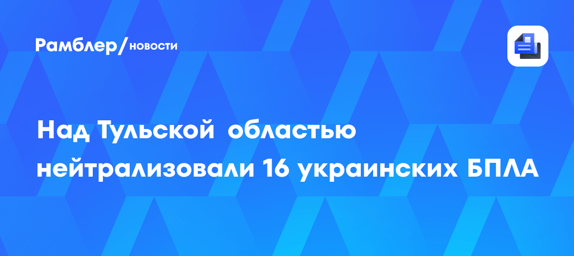 Над Тульской областью нейтрализовали 16 украинских БПЛА - Рамблер/новости