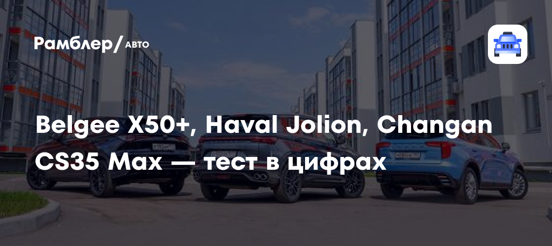 Belgee X50+, Haval Jolion, Changan CS35 Max — тест в цифрах - Рамблер/авто